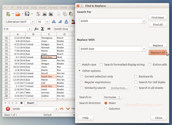 Basics of Find, Replace in LibreOffice Calc - libreofficehelp.com