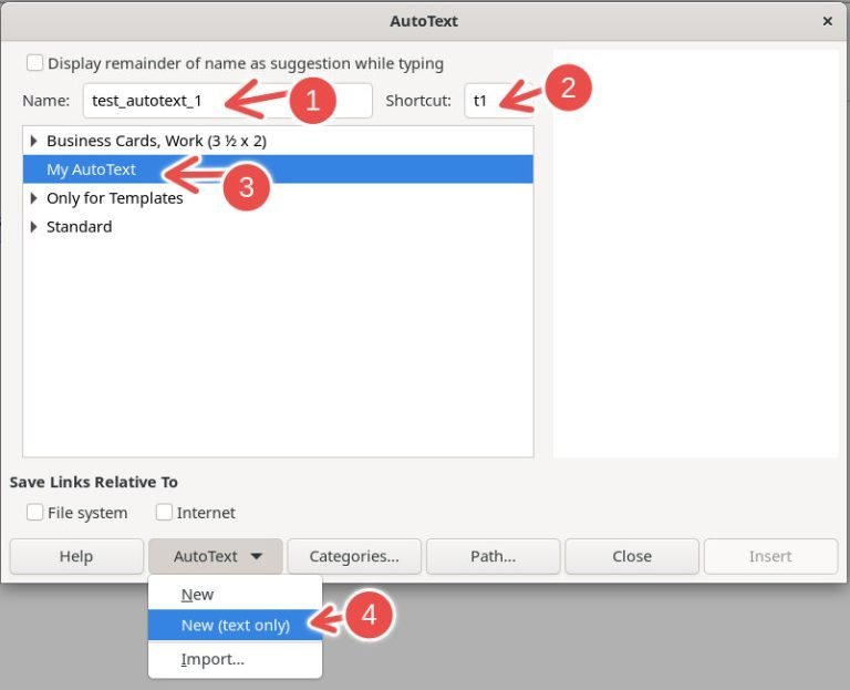 How to Generate Autotext in LibreOffice Writer