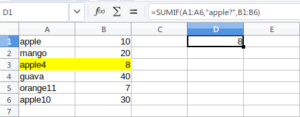 SUMIF and SUMIFS Function with Examples in LibreOffice Calc