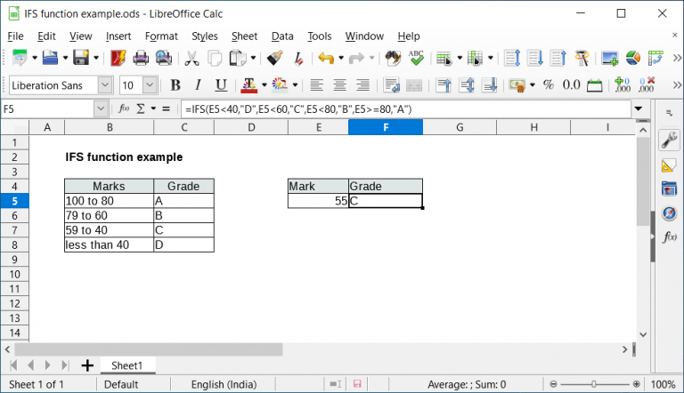 Check Multiple Conditions Using Ifs Function In Libreoffice Calc With Examples