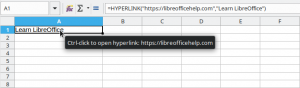 Add Hyperlink to Cell, Sheet, and External Address in Calc