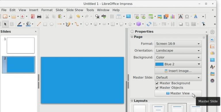 Change Slide Background Color in LibreOffice Impress