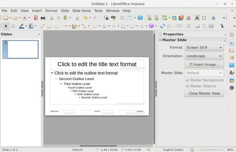 Change Slide Background Color in LibreOffice Impress