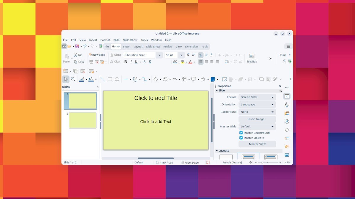Change Slide Background Color in LibreOffice Impress