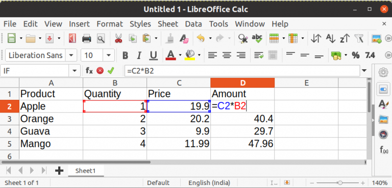 Basics of Relative, Absolute and Mixed Reference in Calc