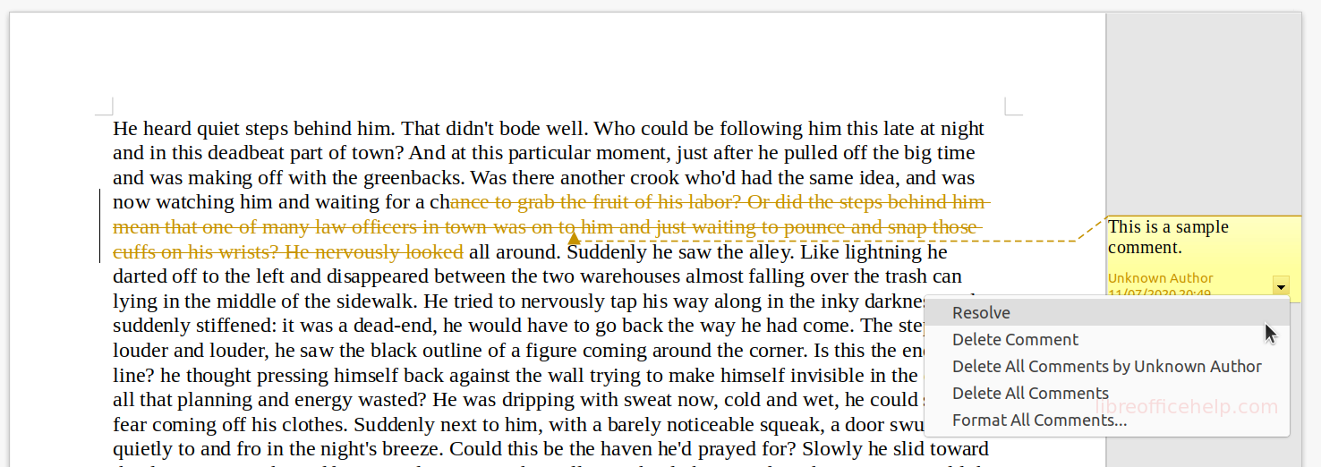 Track, Accept and Reject Changes in LibreOffice Writer