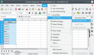 How to Remove Duplicates in LibreOffice Calc List