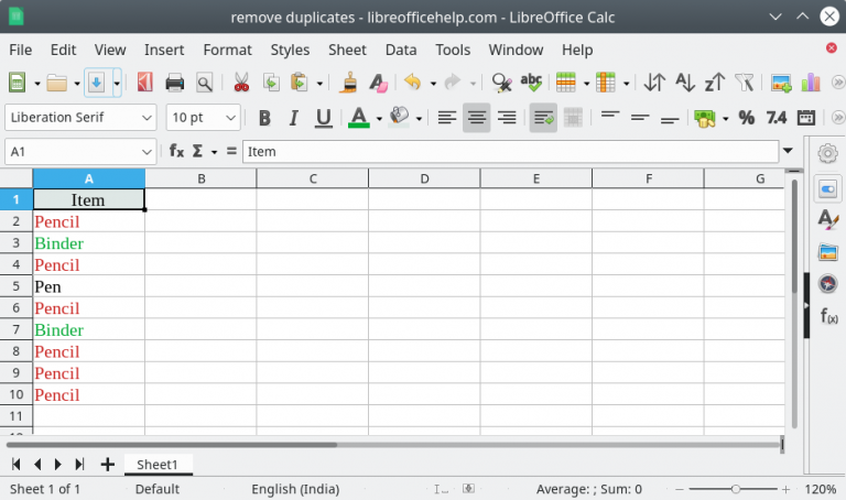 How to Remove Duplicates in LibreOffice Calc List