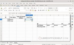Lookup and Reference Functions in LibreOffice Calc