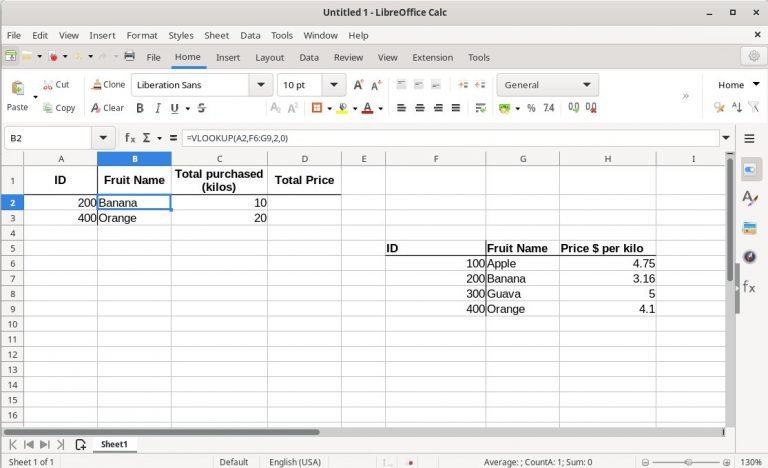 Lookup and Reference Functions in LibreOffice Calc