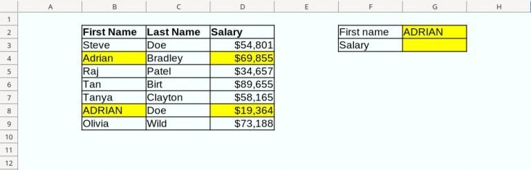 Case Sensitive Lookup in LibreOffice with Examples - libreofficehelp.com