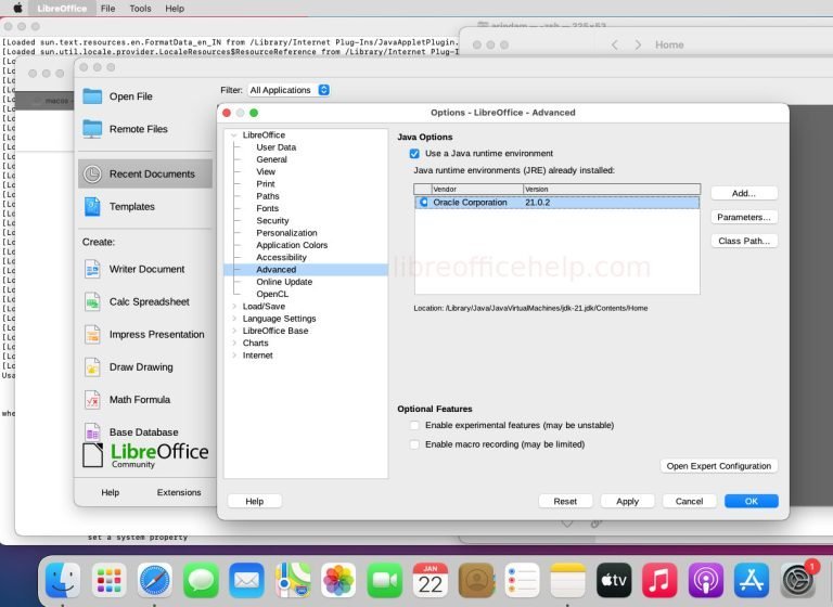 How to fix LibreOffice Requires Java Runtime Environment Error