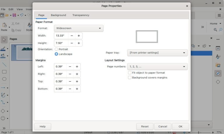 How to Change Page Size in LibreOffice Draw