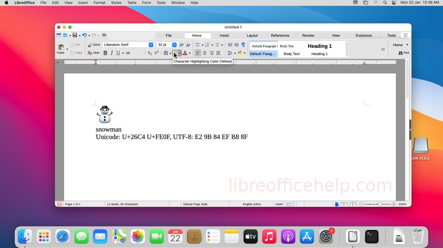 How to Type Unicode Characters in LibreOffice