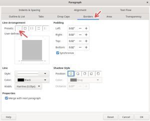 Remove Inserted Horizontal Line in LibreOffice Writer