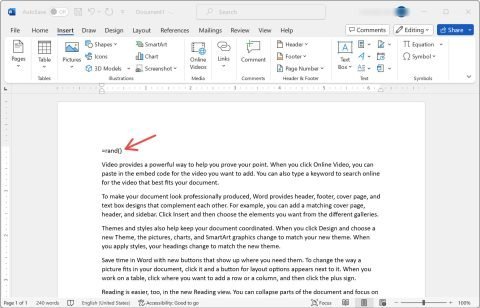 How to Create Random Text in Word