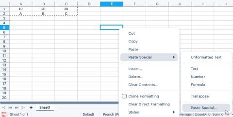 How to Transpose Tables (rotate) in LibreOffice